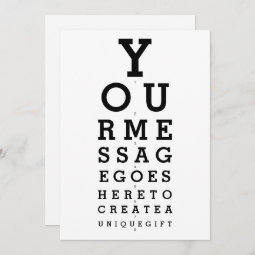 Optician Chart Personalized Message Invitation | Zazzle