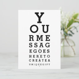 Optician Chart Personalized Message Invitation | Zazzle