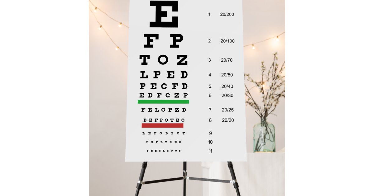Optician Eye Chart Foam Board | Zazzle