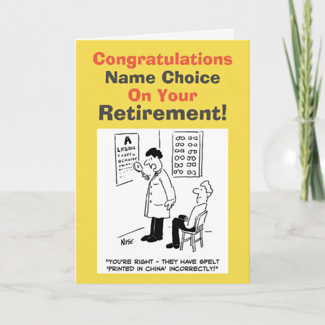 Optician Retirement Card | Zazzle