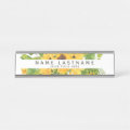 Optimistic Sunflowers Title White Custom Desk Name Plate | Zazzle