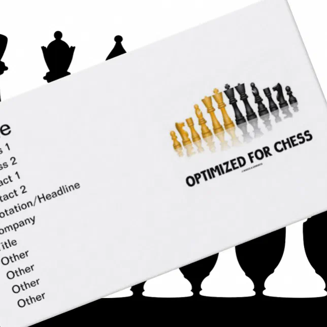 Optimized For Chess (Reflective Chess Set) Business Card | Zazzle