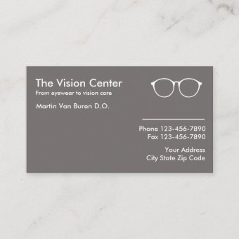 Optometrist And Vision Care Appointment Card | Zazzle