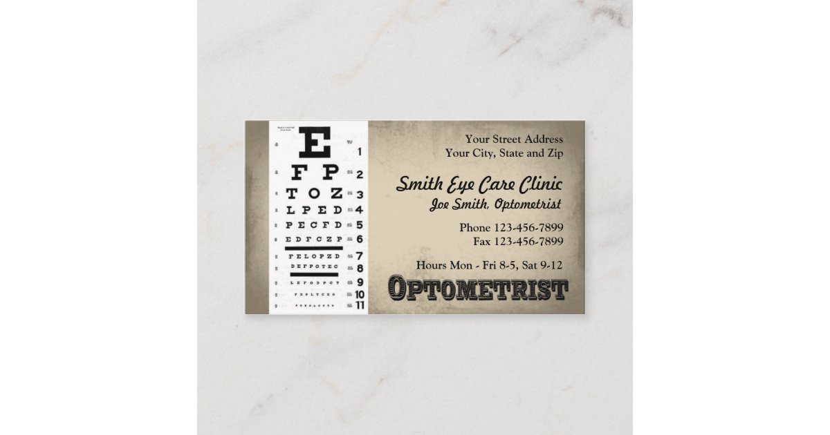 Optometrist Business Card | Zazzle