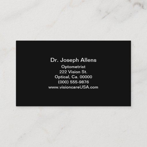 Optometrist Business Card | Zazzle