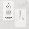 Optometrist | Doctor | Eye Exam Chart Appointment Card | Zazzle