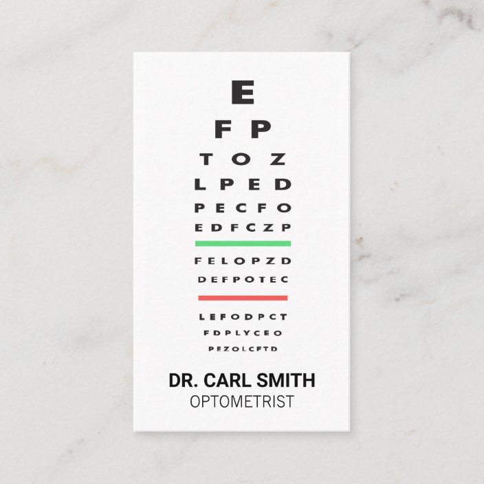 Optometrist | Doctor | Eye Exam Chart Appointment Card | Zazzle.com