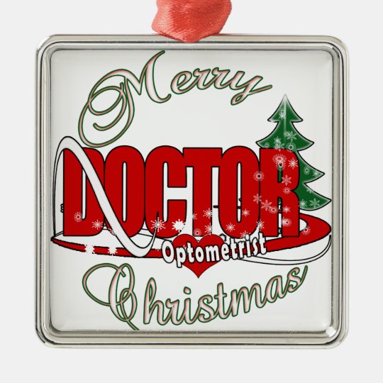 OPTOMETRIST DOCTOR MERRY CHRISTMAS METAL ORNAMENT | Zazzle.com