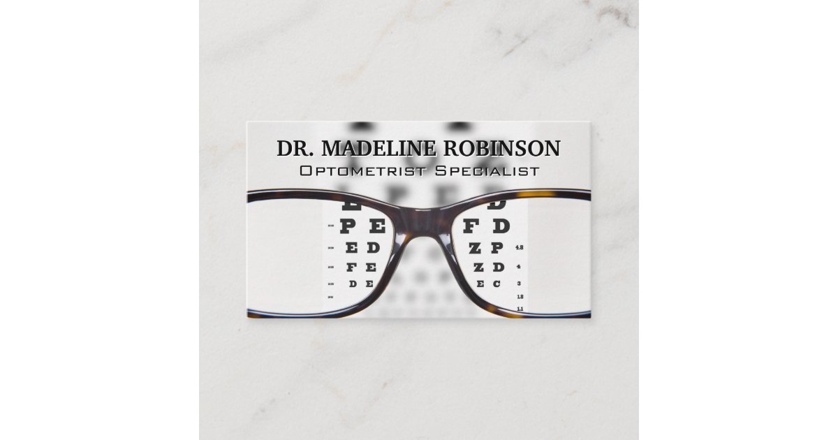 Optometrist | Eye Chart and Glasses Appointment Card | Zazzle