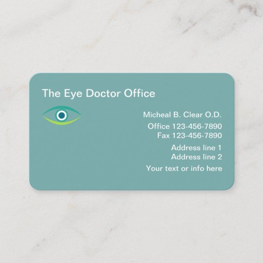 Optometrist Eye Doctor Business Card | Zazzle.com