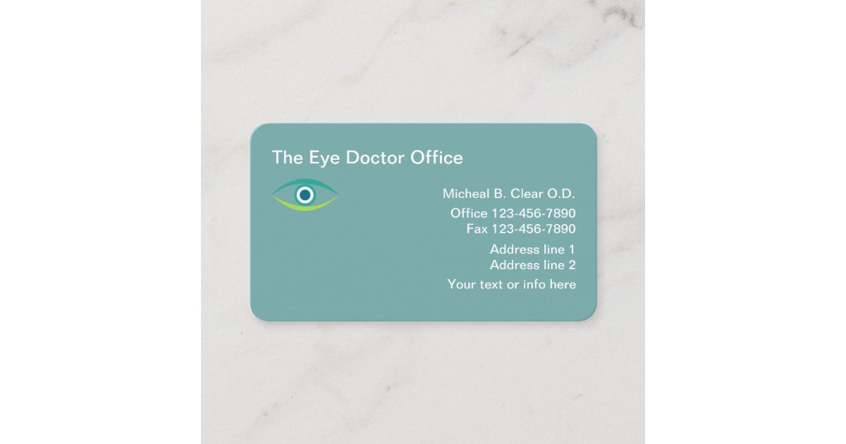 Optometrist Eye Doctor Business Card | Zazzle.com