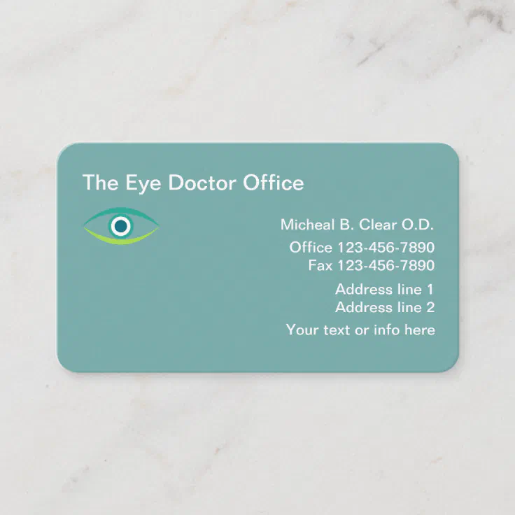 Optometrist Eye Doctor Business Card | Zazzle