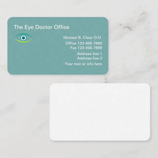 Optometrist Eye Doctor Business Card | Zazzle