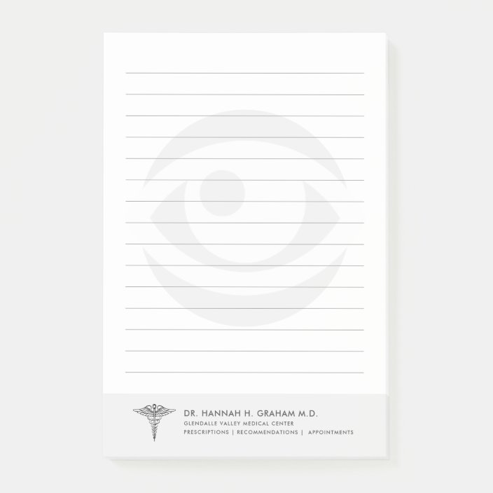 Optometrist | Eye Doctor Customizable Lined Post-it Notes | Zazzle.com