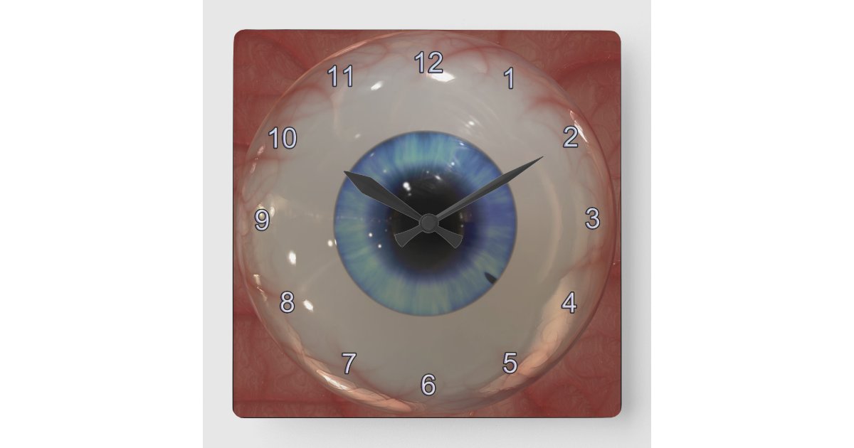 Optometrist Eye Doctor Spooky Fun Blue Eye Clock | Zazzle