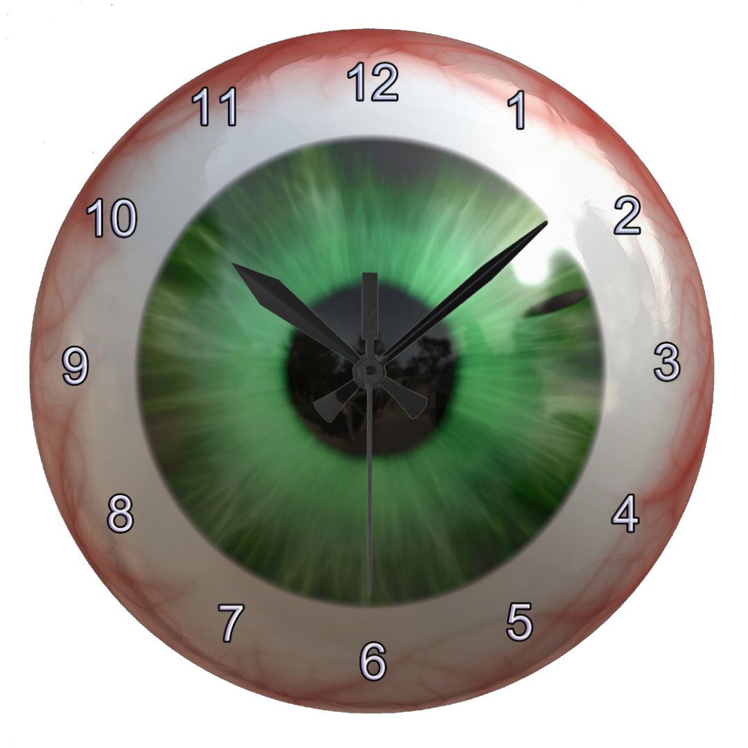 Optometrist Eye Doctor Spooky Fun Green Eye Clock | Zazzle