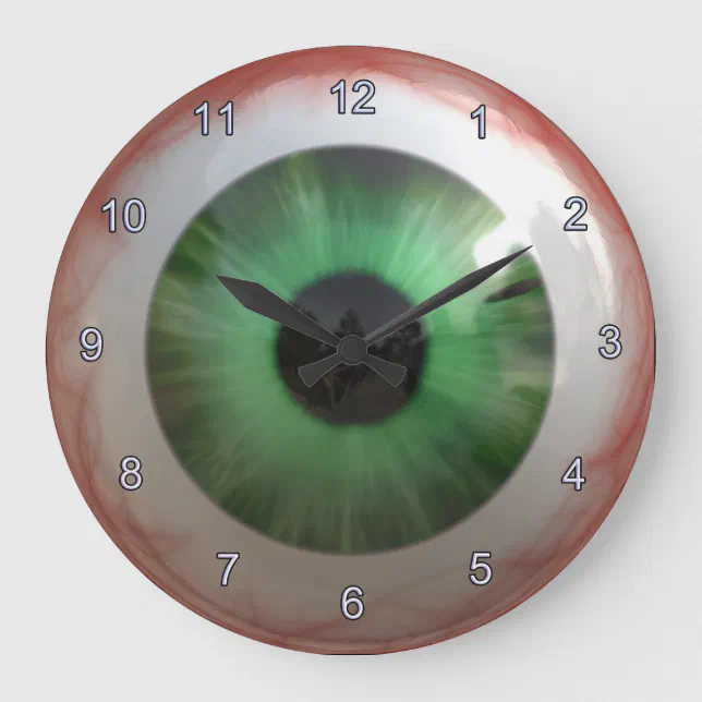 Optometrist Eye Doctor Spooky Fun Green Eye Clock | Zazzle