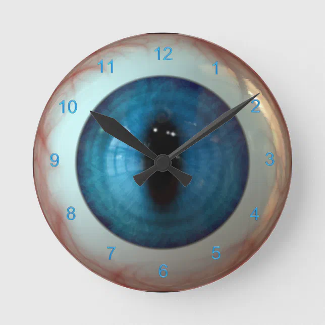 Optometrist Eye Doctor Weird Fun Blue Eye Clock | Zazzle