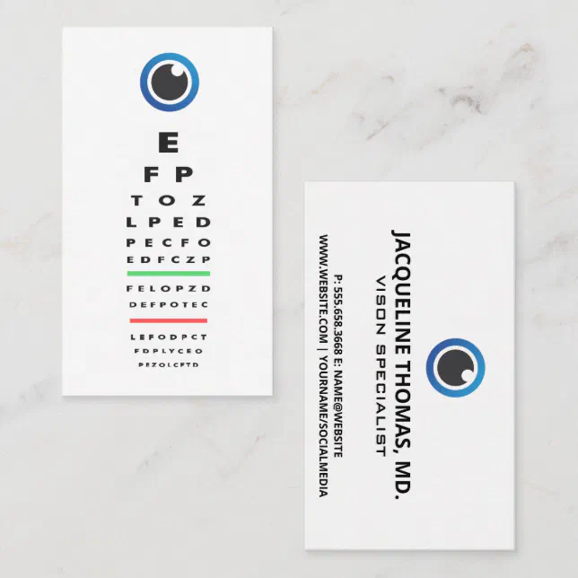 Optometrist | Eye Exam | Eye Icon Appointment Card | Zazzle