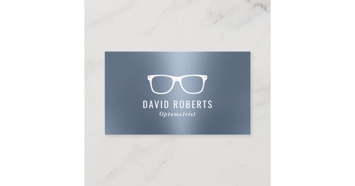 Optometrist Eye Glasses Modern Dusty Blue Business Card | Zazzle.com