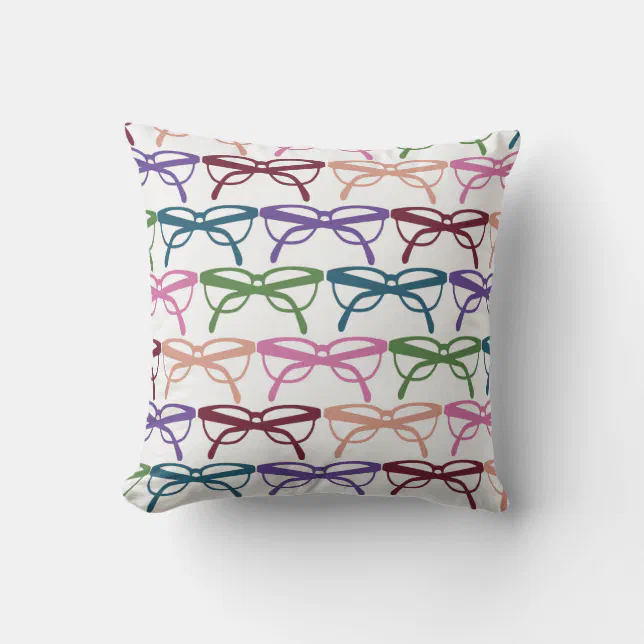 Optometrist Eye Glasses Pattern Print Throw Pillow | Zazzle