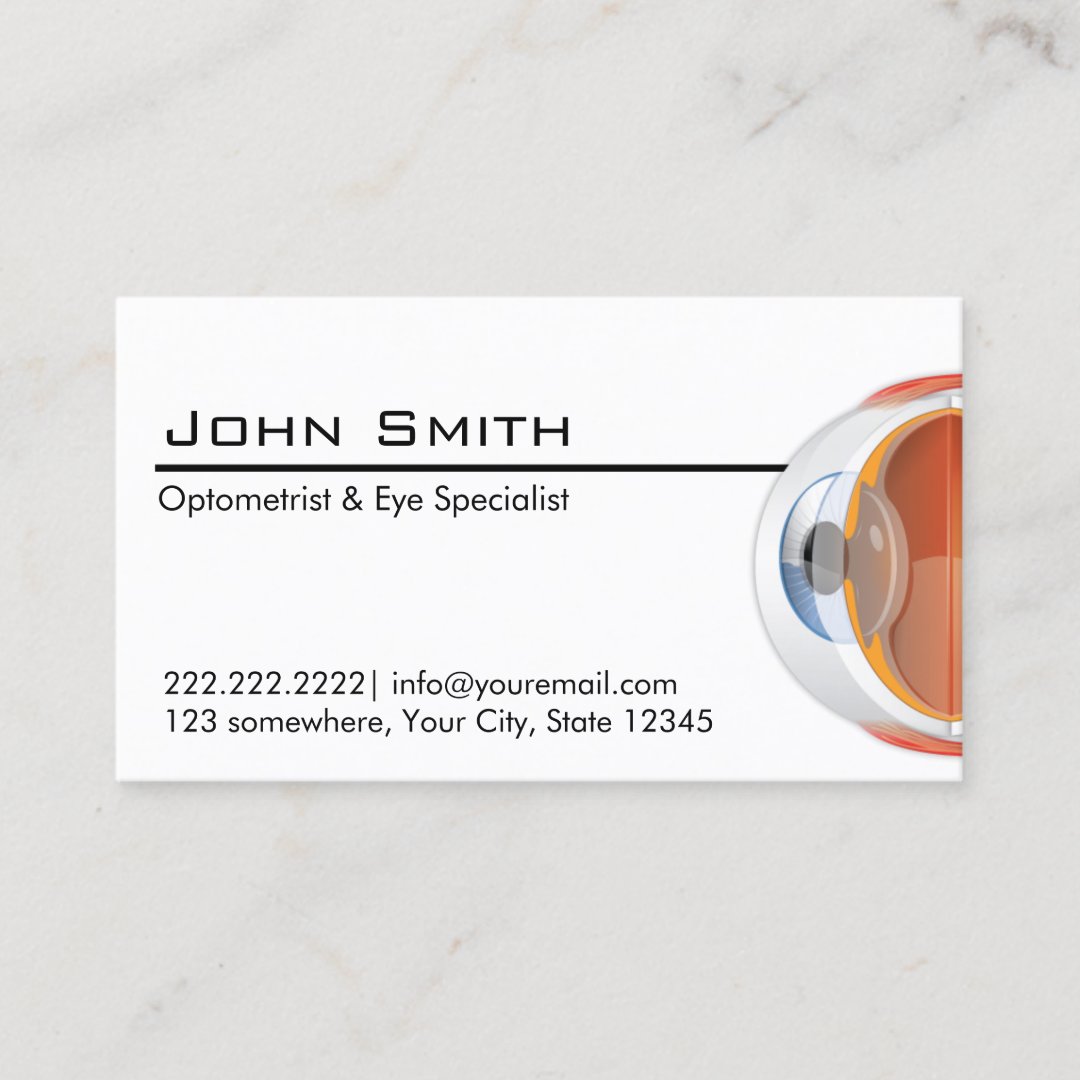 Optometrist & Eye Specialist Professional Business Card | Zazzle