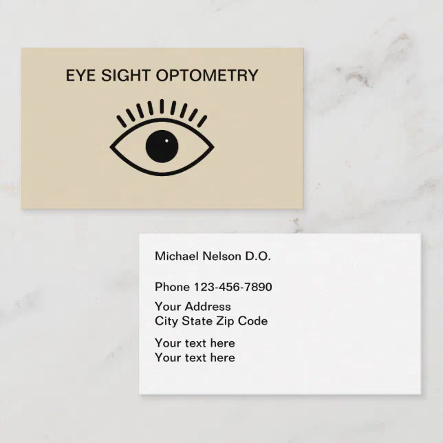 Optometrist Eye symbol Design Business Card | Zazzle