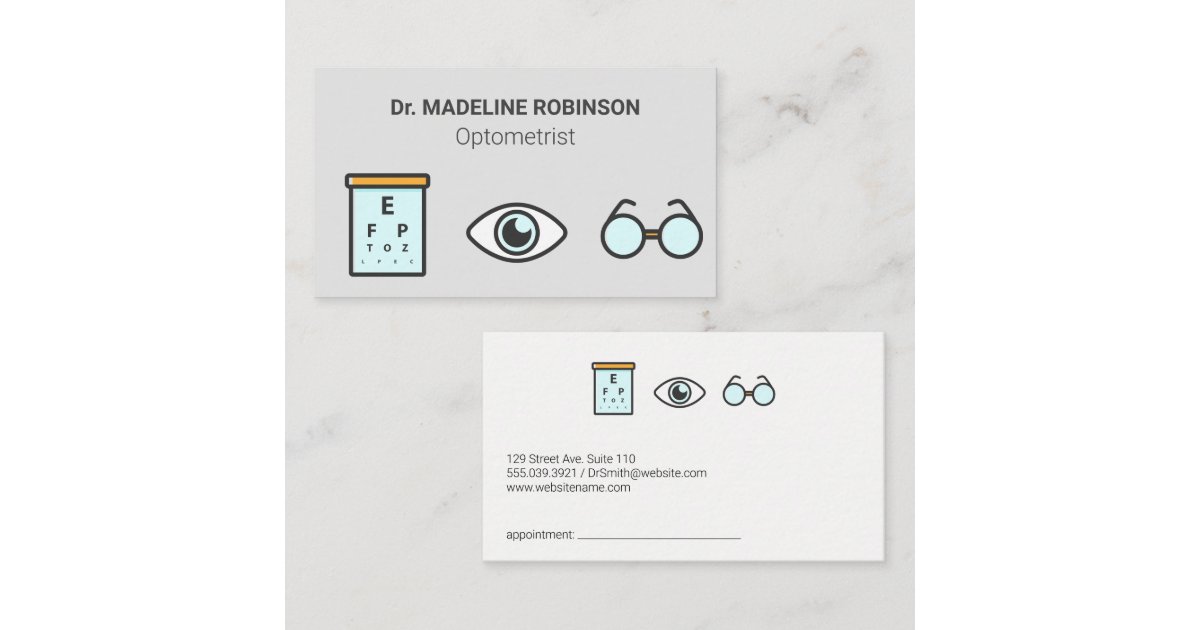 Optometrist | Medical Chart Appointment Card | Zazzle