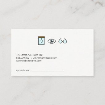 Optometrist | Medical Doctor | Eye Exam Appointment Card | Zazzle