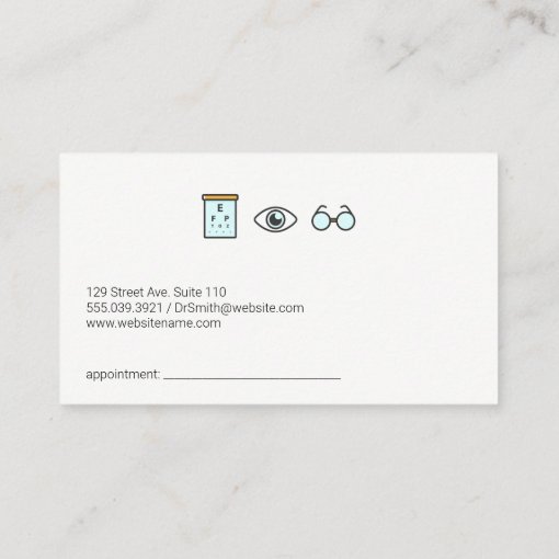 Optometrist | Medical Doctor | Eye Exam Appointment Card | Zazzle