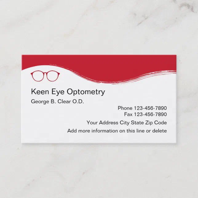 Optometrist Modern Design Business Card | Zazzle