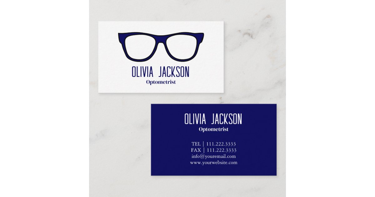Optometrist Modern Eyewear Eye Glasses Business Card | Zazzle