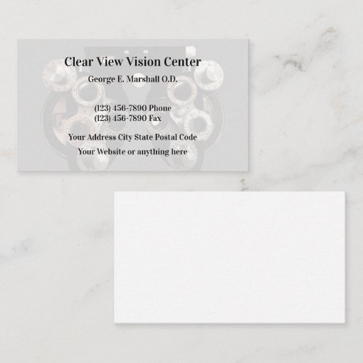 Optometrist Modern Simple Business Card | Zazzle