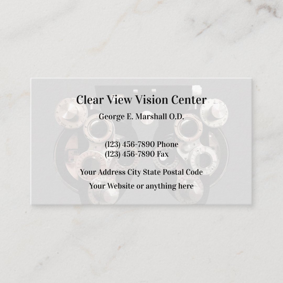 Optometrist Modern Simple Business Card | Zazzle