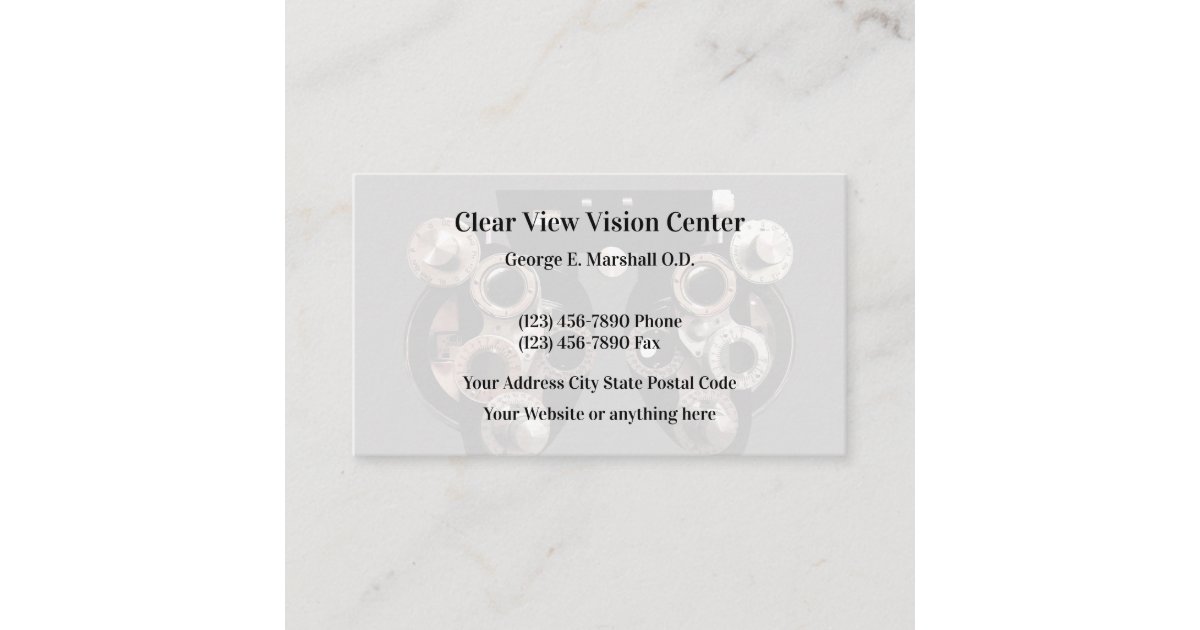 Optometrist Modern Simple Business Card | Zazzle