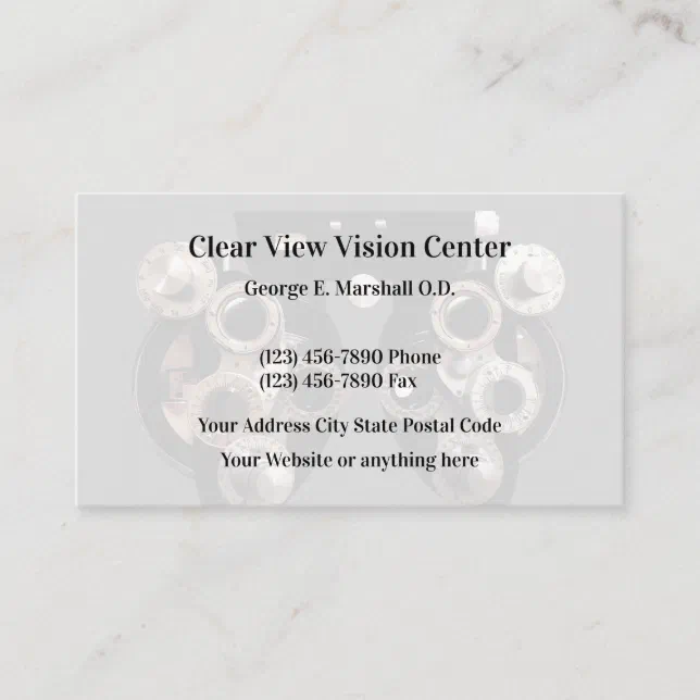 Optometrist Modern Simple Business Card | Zazzle