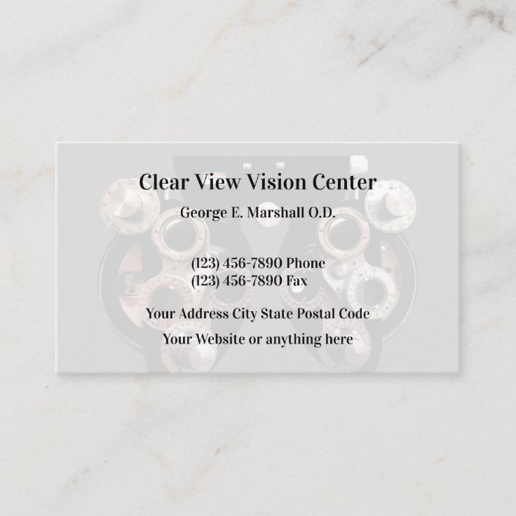 Optometrist Modern Simple Business Card | Zazzle