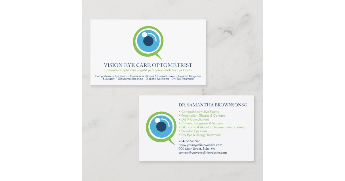 Optometrist Ophthalmologist Eye Specialist Business Card | Zazzle