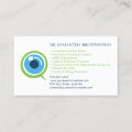 Optometrist Ophthalmologist Eye Specialist Business Card | Zazzle
