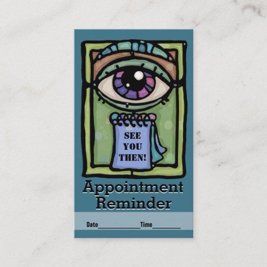 Optometrist.Ophthalmologists.Eye exam.Appointment Appointment Card ...