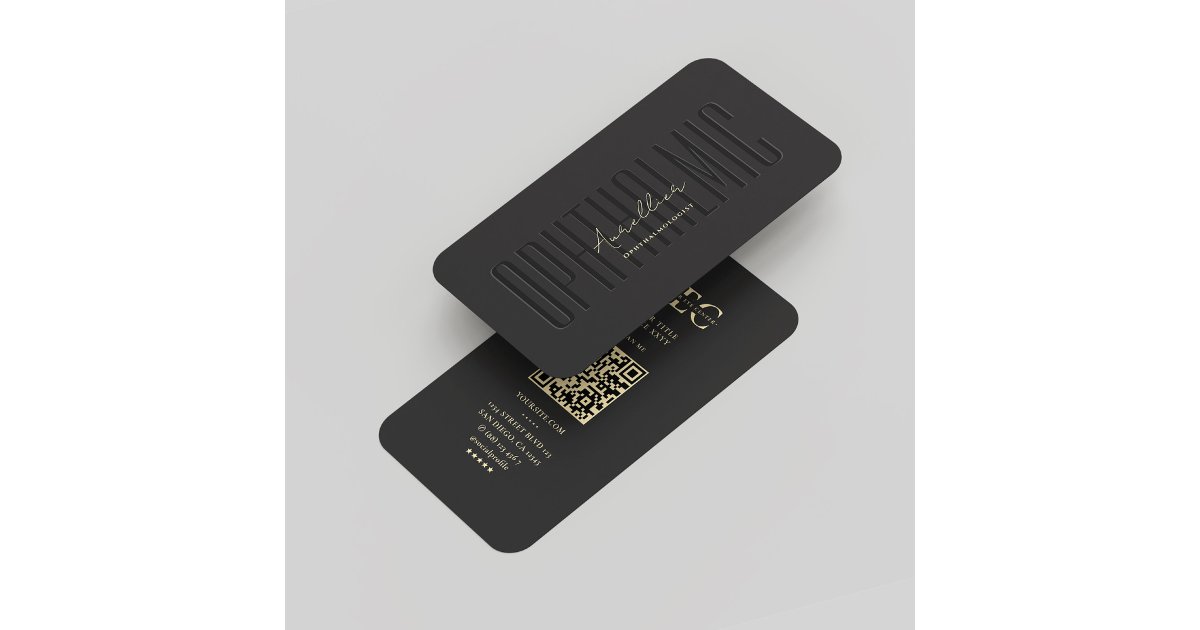 Optometrist Optician Monogram Black Gold Modern Business Card | Zazzle