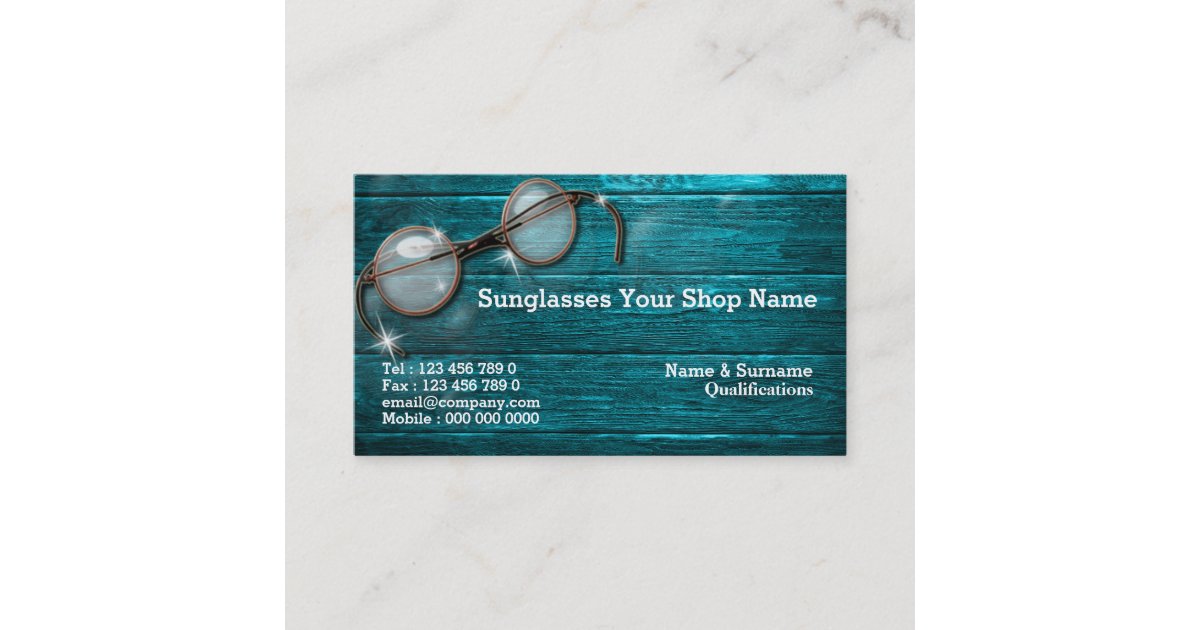 Optometrist optics optician glasses rustic business card | Zazzle