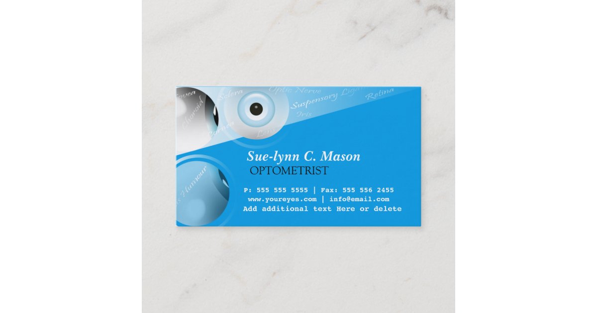 Optometrist Optometry Eyes Business Card | Zazzle