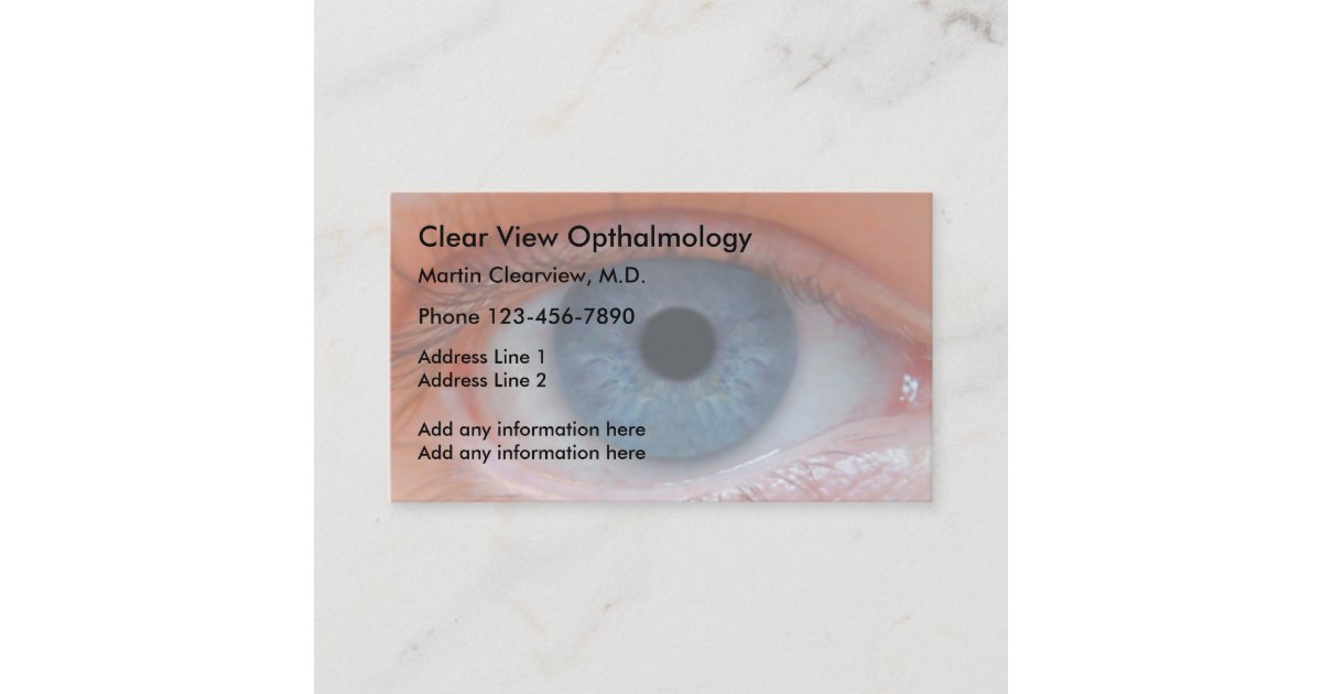 Optometrist or Ophthalmologist Appointment Business Card | Zazzle