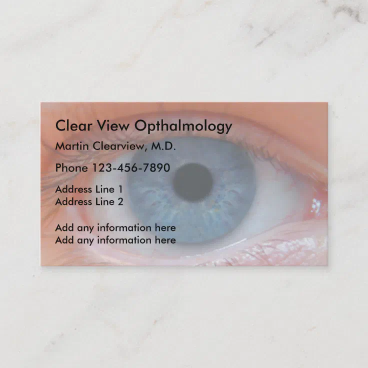 Optometrist or Ophthalmologist Appointment Business Card | Zazzle