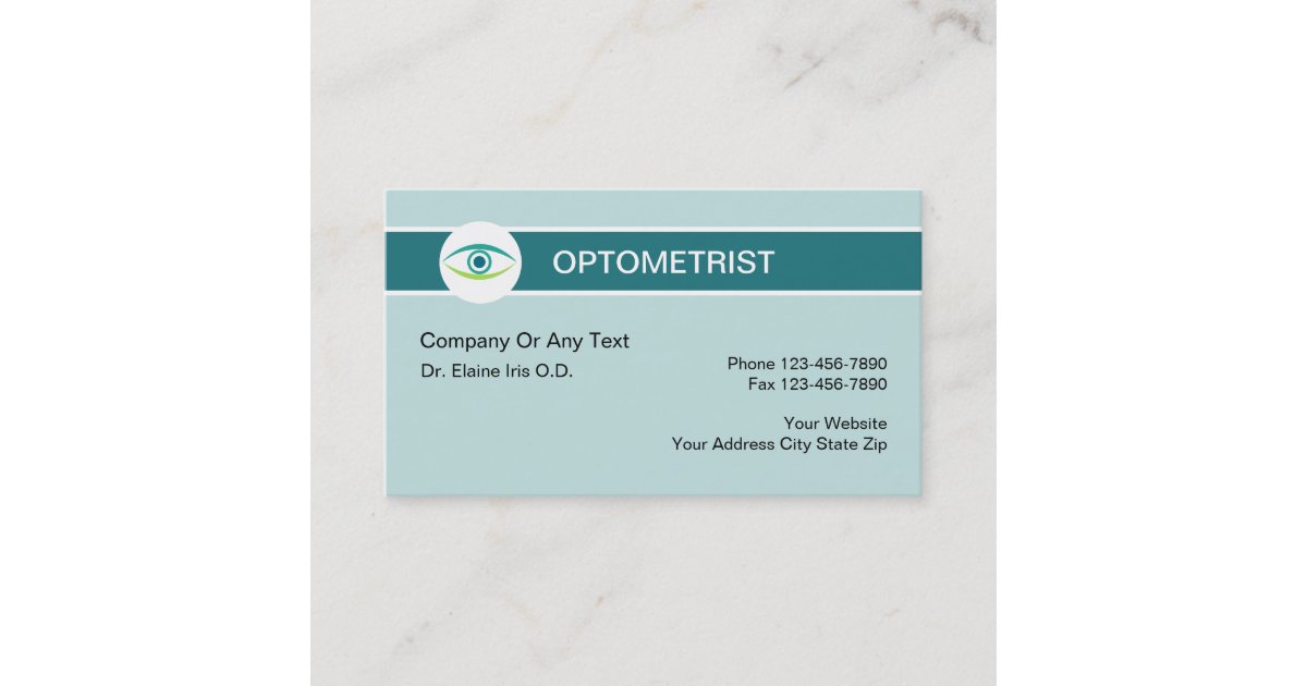 Optometrist Theme Business Cards | Zazzle