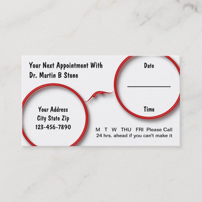 Optometry Appointment Cards | Zazzle.com