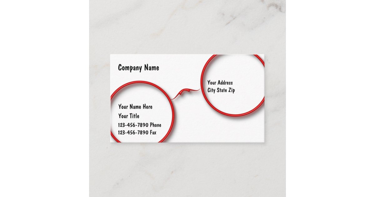 Optometry Business Cards | Zazzle