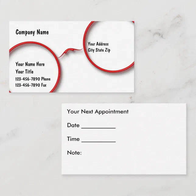 Optometry Business Cards | Zazzle