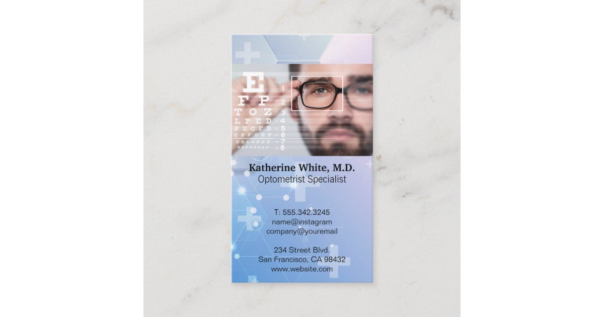 Optometry | Eye Chart Visual Business Card | Zazzle